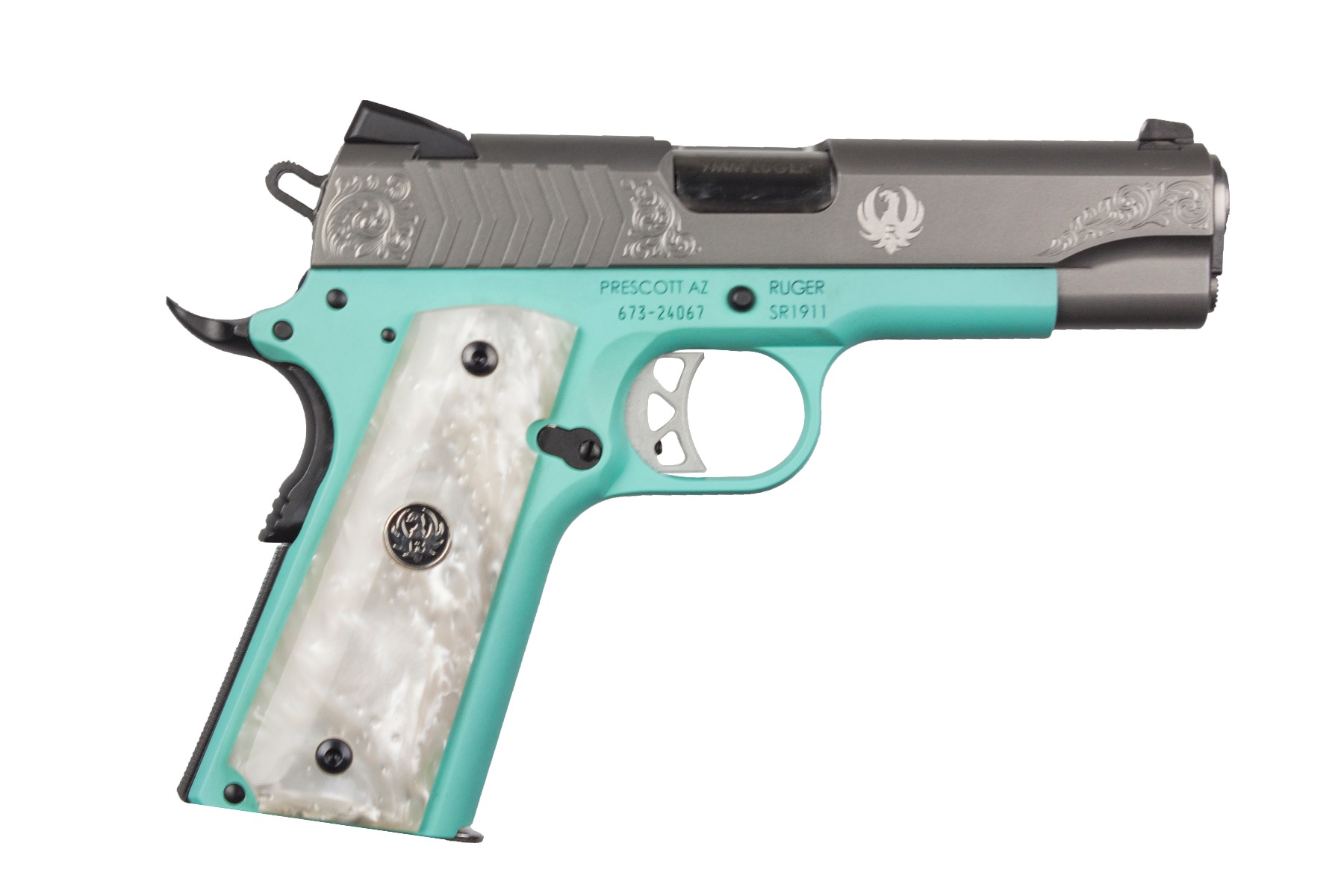 Ruger SR 1911 9MM LUGER 9+1 4.25 Stainless Steel|Robin Egg Blue - Semi ...