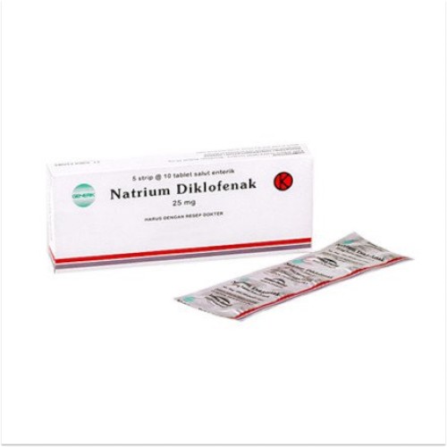 Natrium Diklofenak 25 mg 10 Tablet Kimia Farma - Manfaat, Kandungan, Dosis, dan Efek Samping