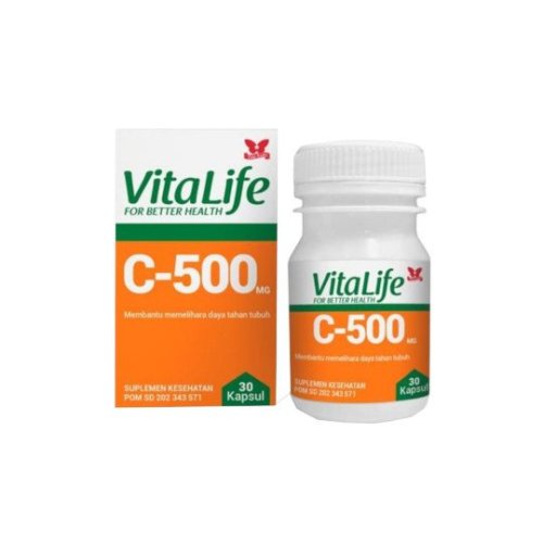 Vitalife C 500 mg 30 Tablet - Manfaat, Kandungan, Dosis, dan Efek Samping