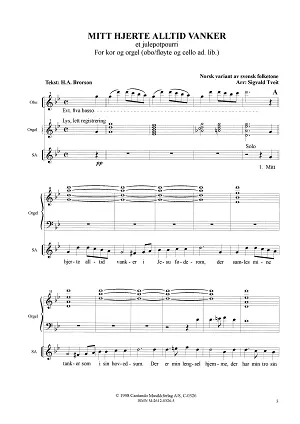 Mitt hjerte alltid vanker (partitur)