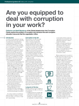 Are you equipped to deal with corruption in your work? - The ...