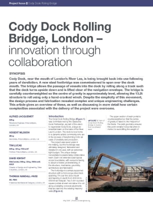 Cody Dock Rolling Bridge, London – innovation through collaboration ...