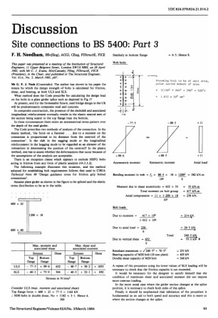 Discussion on Site Connections to BS 5400: Part 3 by F.H. Needham - The ...