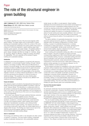 The role of the structural engineer in green building - The Institution ...