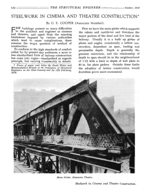 Steelwork in Cinema and Theatre Construction - The Institution of ...