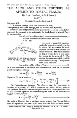 The Arch and Other Theories as Applied to Portal Frames (Continued from ...