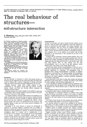 The Real Behaviour of Structures - Soil Structure Interaction - The ...