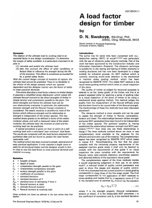 A Load Factor Design for Timber - The Institution of Structural Engineers