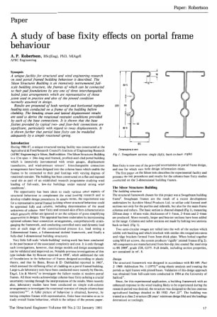 A Study of Base Fixity Effects on Portal Frame Behaviour - The ...