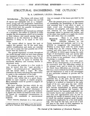 Structural Engineering: the Outlook - The Institution of Structural ...