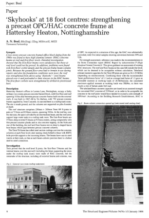 'Skyhooks' at 18 Foot Centres: Strengthening a Precast OPC/HAC Concrete ...