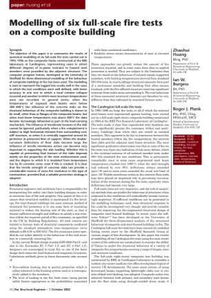 Modelling of six full-scale fire tests on a composite building - The ...