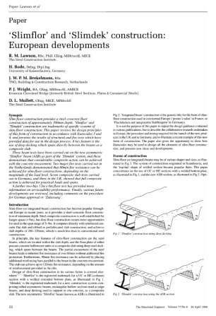 'Slimflor' and 'Slimdek' Construction: European Development - The ...