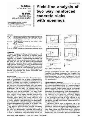Yield-line Analysis of Two Way Reinforced Concrete Slabs with Openings - The Institution of ...