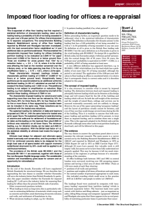 Imposed floor loading for offices: a re-appraisal - The Institution of ...