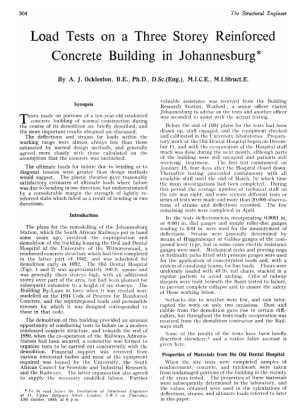 Load Tests on a Three Storey Reinforced Concrete Building in ...