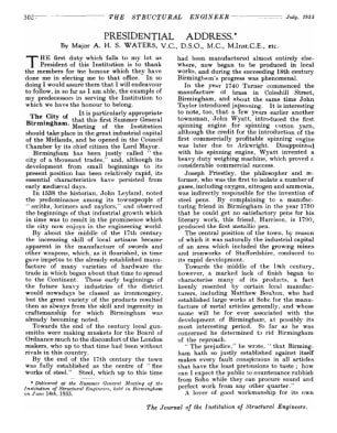 Presidential Address - The Institution of Structural Engineers