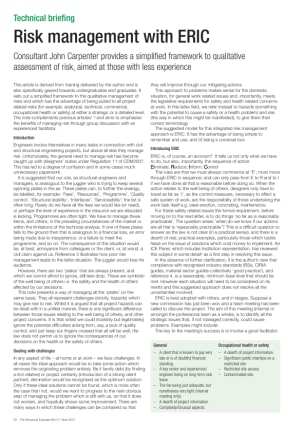 A simple approach to risk management: how to get on with ERIC - The ...