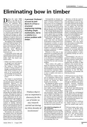 Eliminating Bow in Timber - The Institution of Structural Engineers