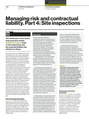 Managing risk and contractual liability. Part 4: Site inspections - The ...