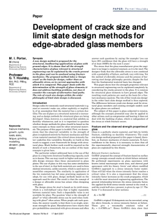 Development of crack size and limit state design methods for edge ...