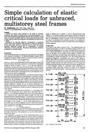 Simple Calculation of Elastic Critical Loads for Unbraced, Multistorey ...