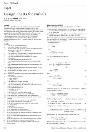 Design Charts for Corbels - The Institution of Structural Engineers