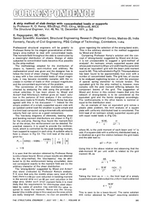 Correspondence A Strip Method of Slab Design with Concentrated Loads or ...