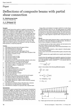 Deflections of Composite Beams with Partial Shear Connection - The Institution of Structural ...