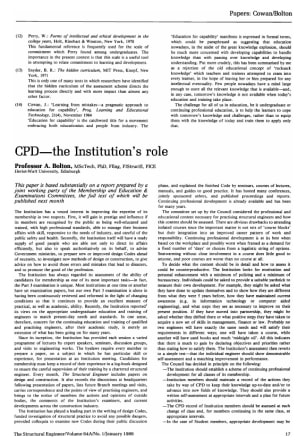 CPD - the Institutions's Role - The Institution of Structural Engineers