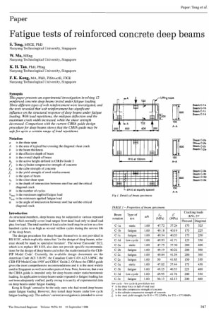 Fatigue Tests of Reinforced Concrete Deep Beams - The Institution of ...