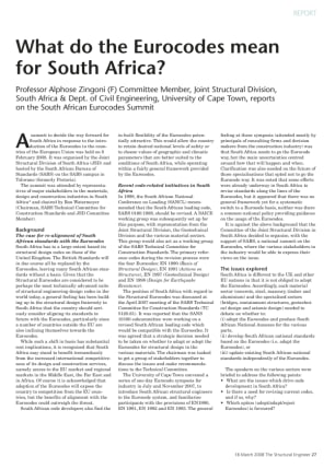 What do the Eurocodes mean for South Africa? - The Institution of ...