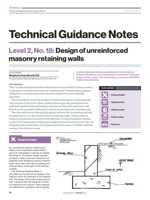 Technical Guidance Note (Level 2, No. 18): Design of unreinforced ...
