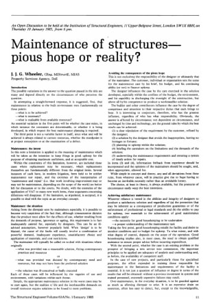 Maintenance of Structures - Pious Hope or Reality? - The Institution of ...