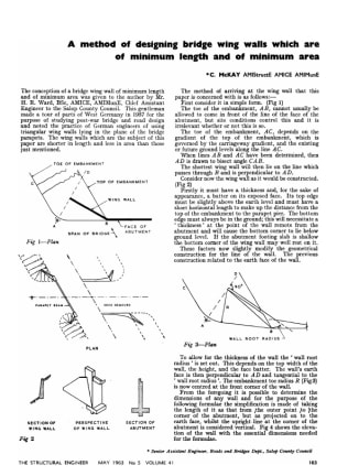 A method of designing bridge wing walls which are of minimum length and ...