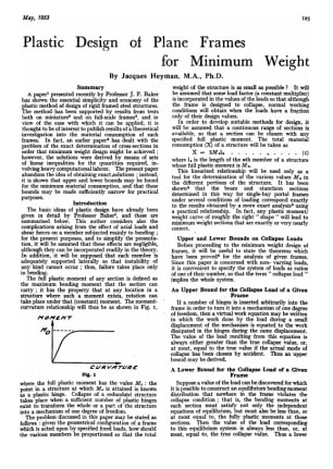 Plastic Design of Plane Frames for Minimum Weight - The Institution of ...