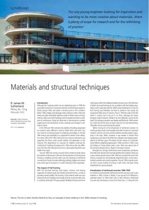 The impact of materials - R. James M. Sutherland - The Institution of Structural Engineers