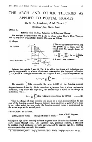 The Arch and other Theories as Applied to Portal Frames. (Continued ...
